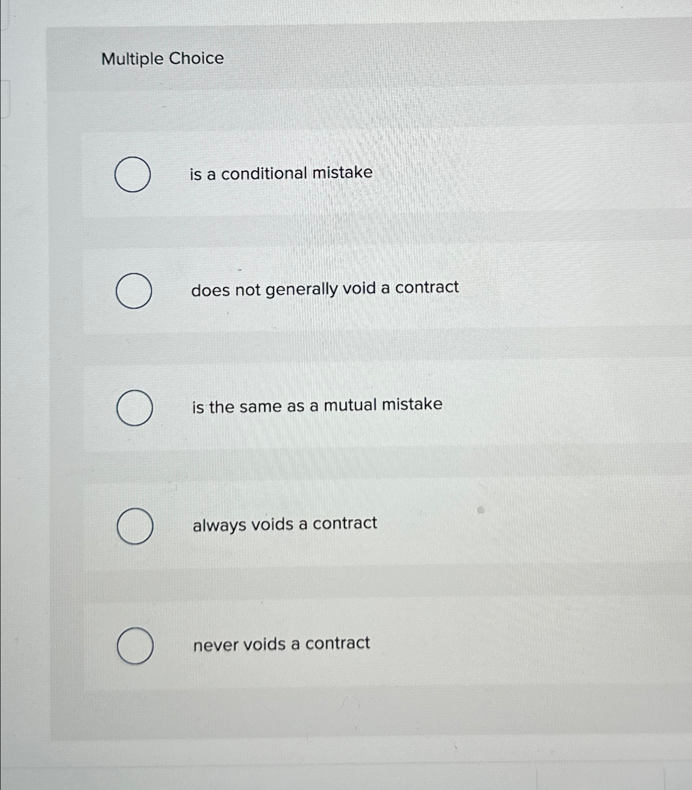 Multiple Choiceis a conditional mistakedoes not | Chegg.com