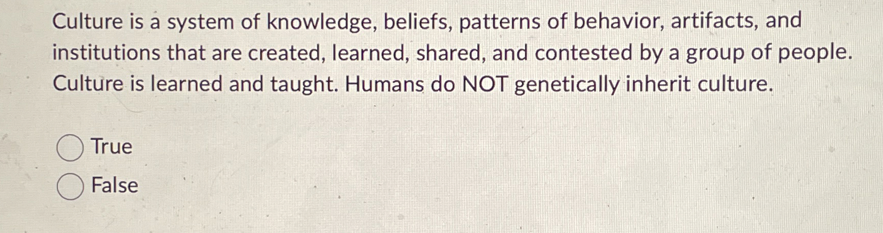 Solved Culture is a system of knowledge, beliefs, patterns | Chegg.com