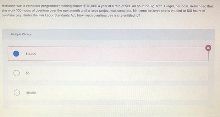 Solved Marianne was a computer programmer making almost | Chegg.com