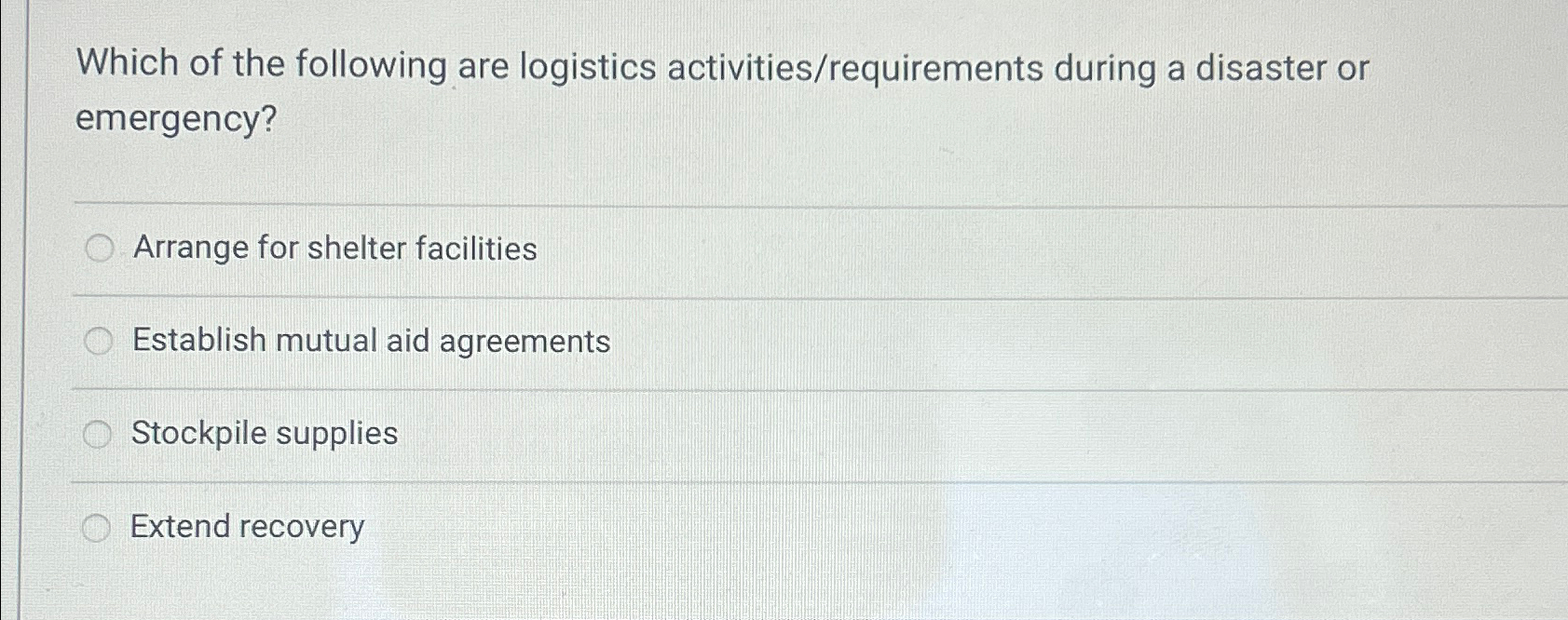 Solved Which of the following are logistics | Chegg.com