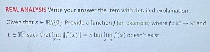 Solved REAL ANALYSIS Write your answer the item with | Chegg.com