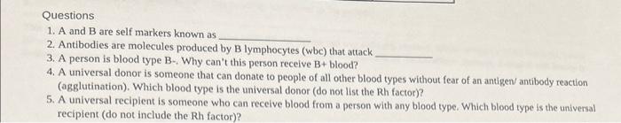 Solved Questions 1. A and B are self markers known as 2. | Chegg.com
