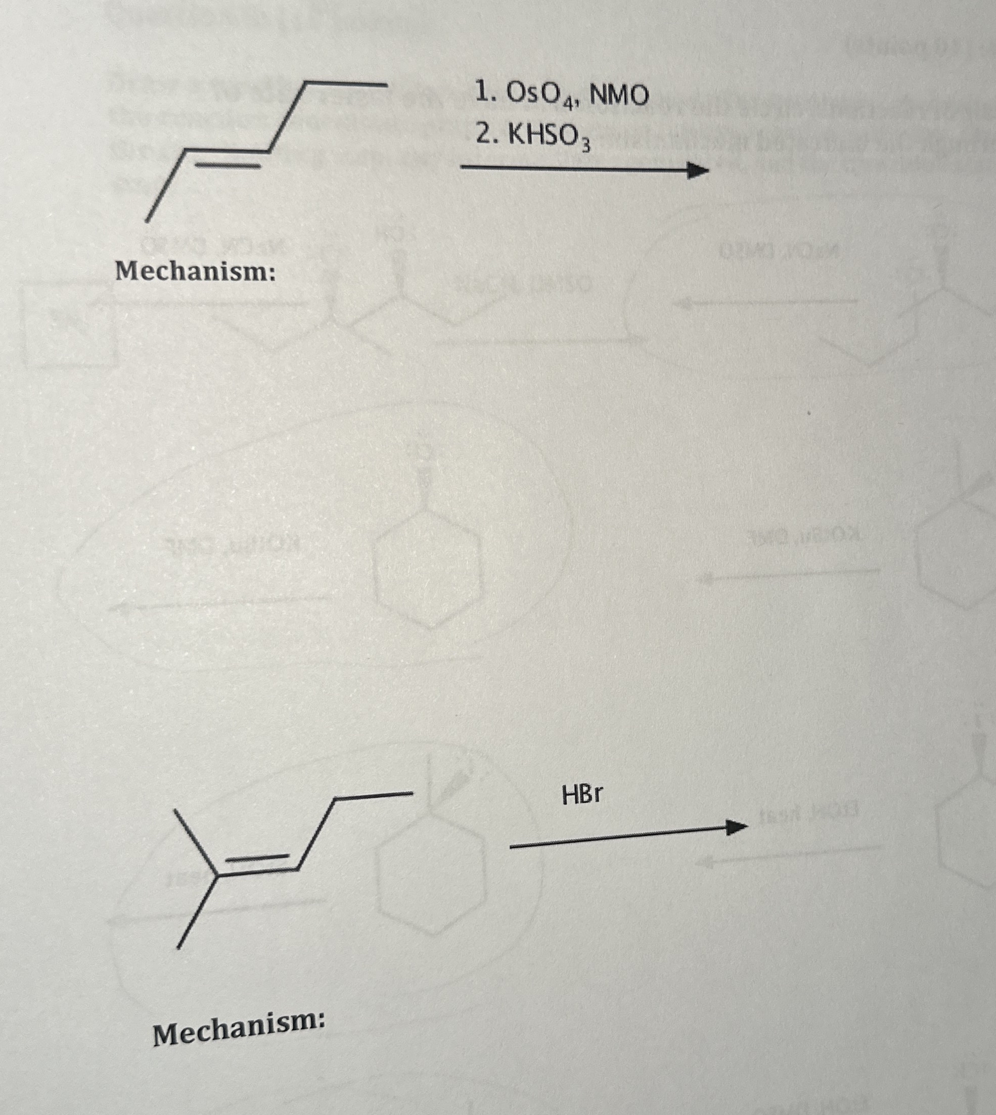 Solved Mechanism:Mechanism:OsO4,NMOKHSO3 ﻿Predict the | Chegg.com