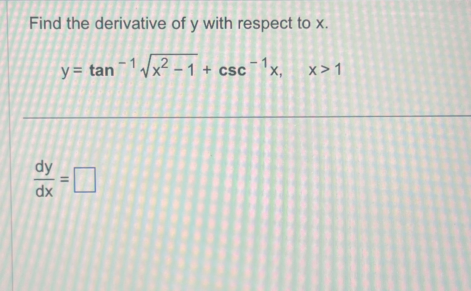 Solved Find the derivative of y ﻿with respect to | Chegg.com