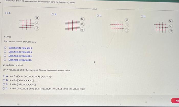 Solved Show that 2⋅6=12 using each of the models in parts | Chegg.com