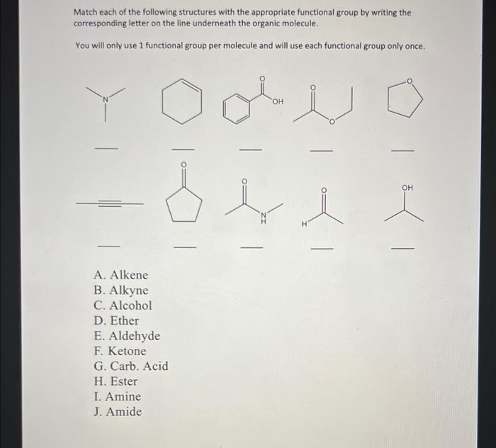 Solved Match each of the following structures with the | Chegg.com