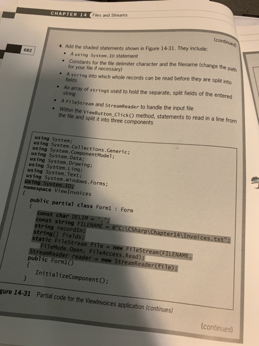 Solved CHAPTER 14 Files and Streams You Do It Creating a | Chegg.com