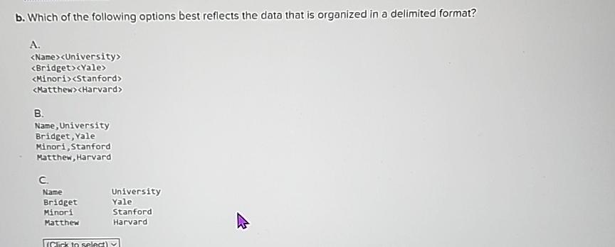 Solved b. ﻿Which of the following options best reflects the | Chegg.com