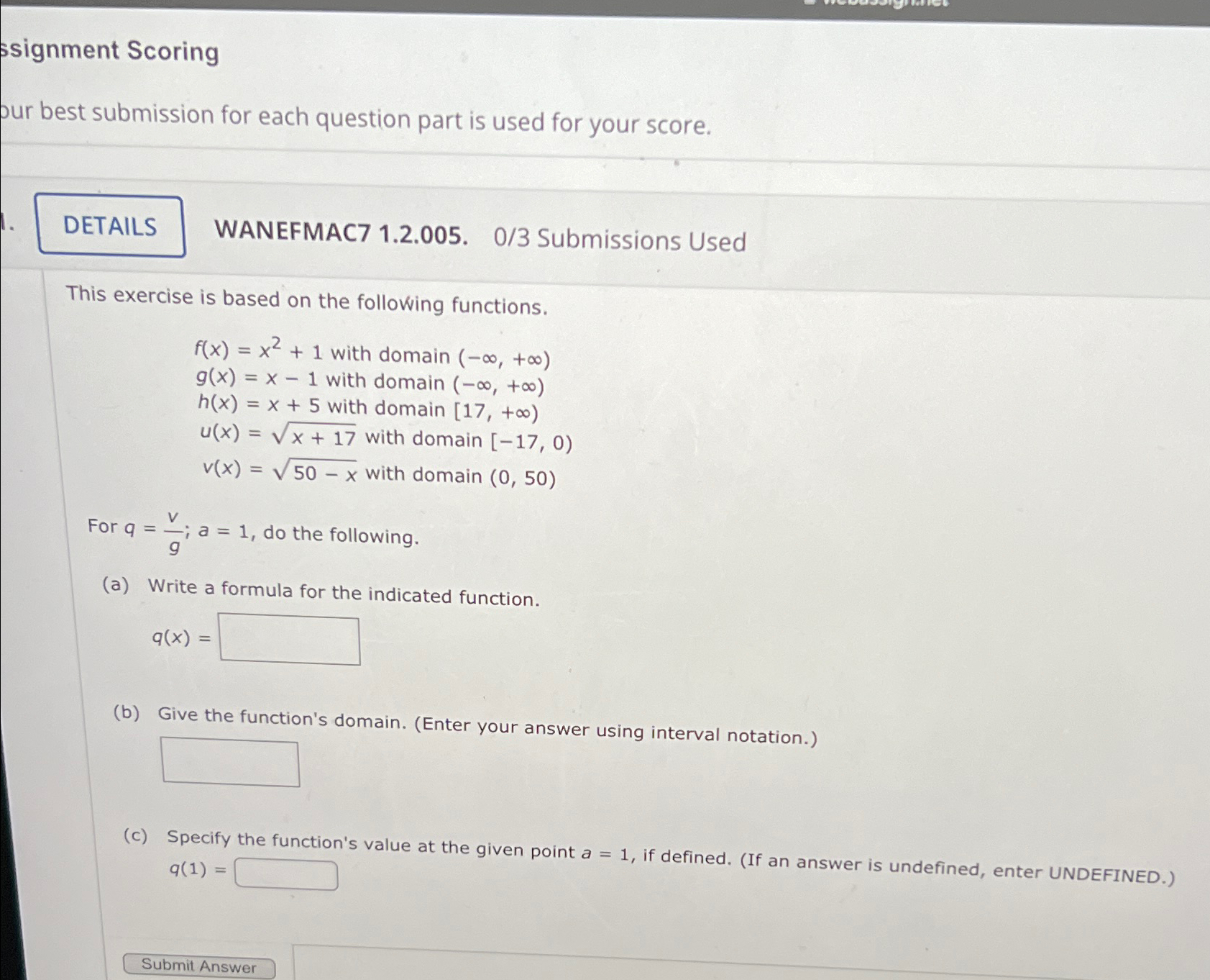 Solved ssignment Scoringpur best submission for each | Chegg.com