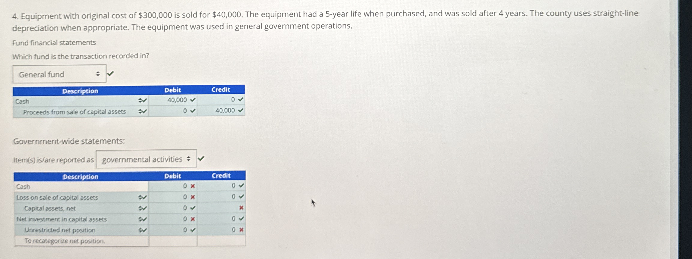 Solved Equipment with original cost of $300,000 ﻿is sold for | Chegg.com