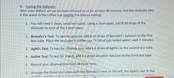 Name: Date: Lab Worksheet: Dialysis and Osmosis Part | Chegg.com