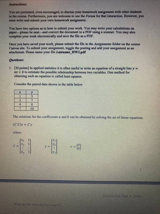 Solved Instructions: You are permitted, even encouraged, to | Chegg.com
