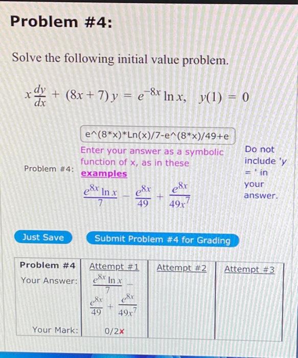 Solved Solve the following initial value problem. | Chegg.com