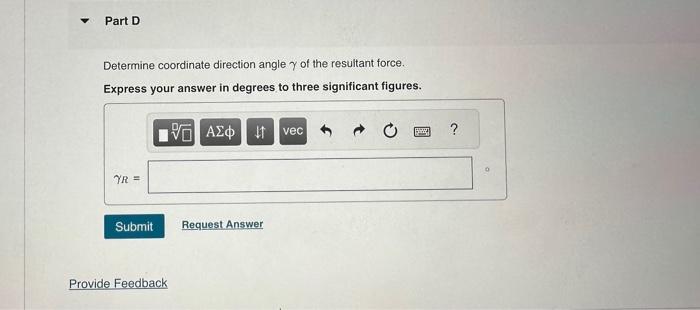 Solved Determine Coordinate Direction Angle γ Of The