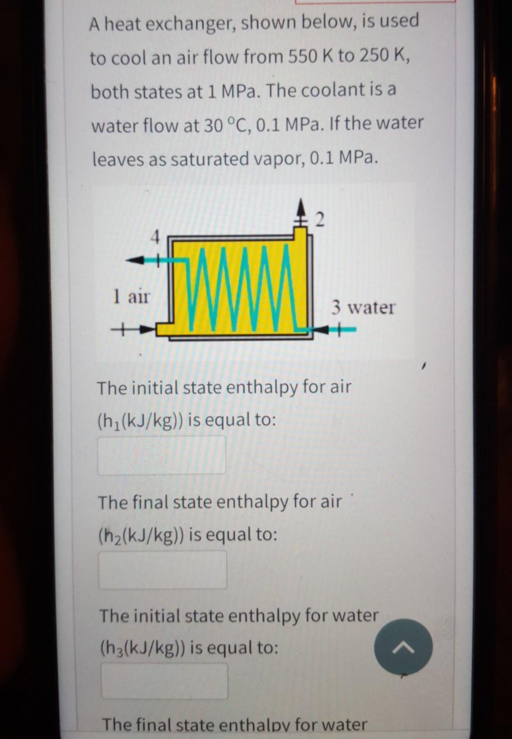 Solved A heat exchanger, shown below, is used to cool an air | Chegg.com