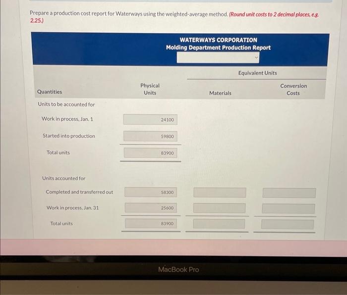 Solved Work in process beginning: Units in process 24,100 | Chegg.com