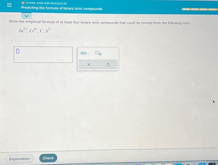 Solved Write the empirical formula of at least four binary | Chegg.com