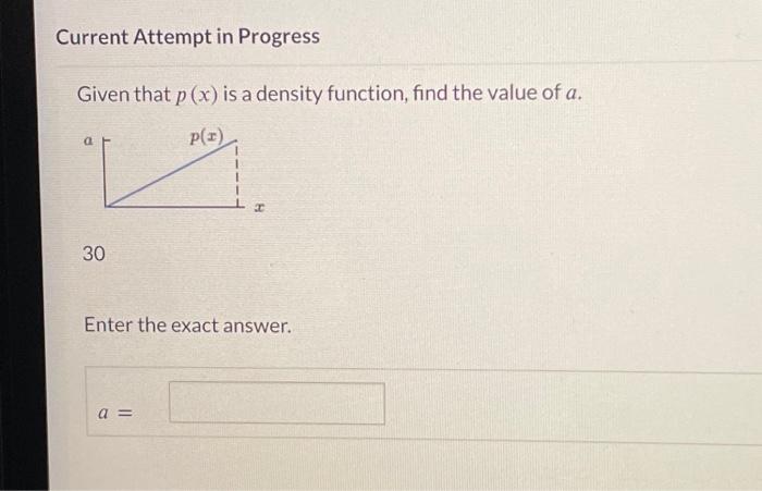 Given that p(x) is a density function, find the value | Chegg.com