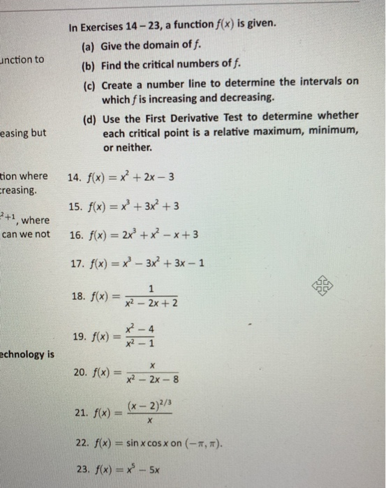 Solved unction to In Exercises 14 - 23, a function f(x) is | Chegg.com