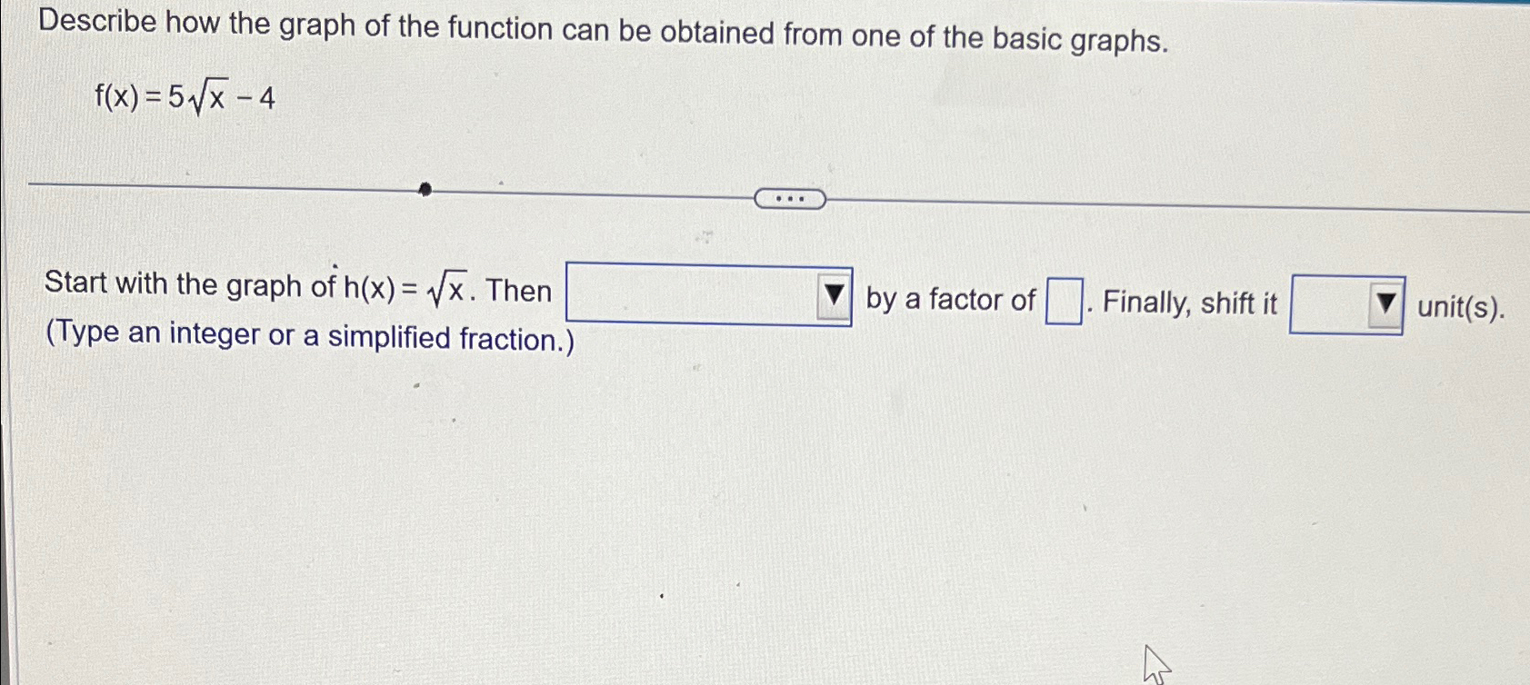Describe how the graph of the function can be | Chegg.com