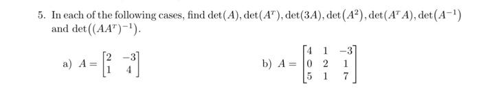 Solved 5. In each of the following cases, find | Chegg.com