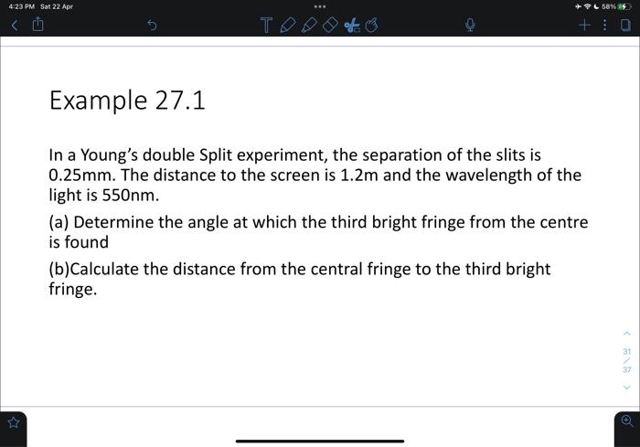Solved In a Young's double Split experiment, the separation | Chegg.com