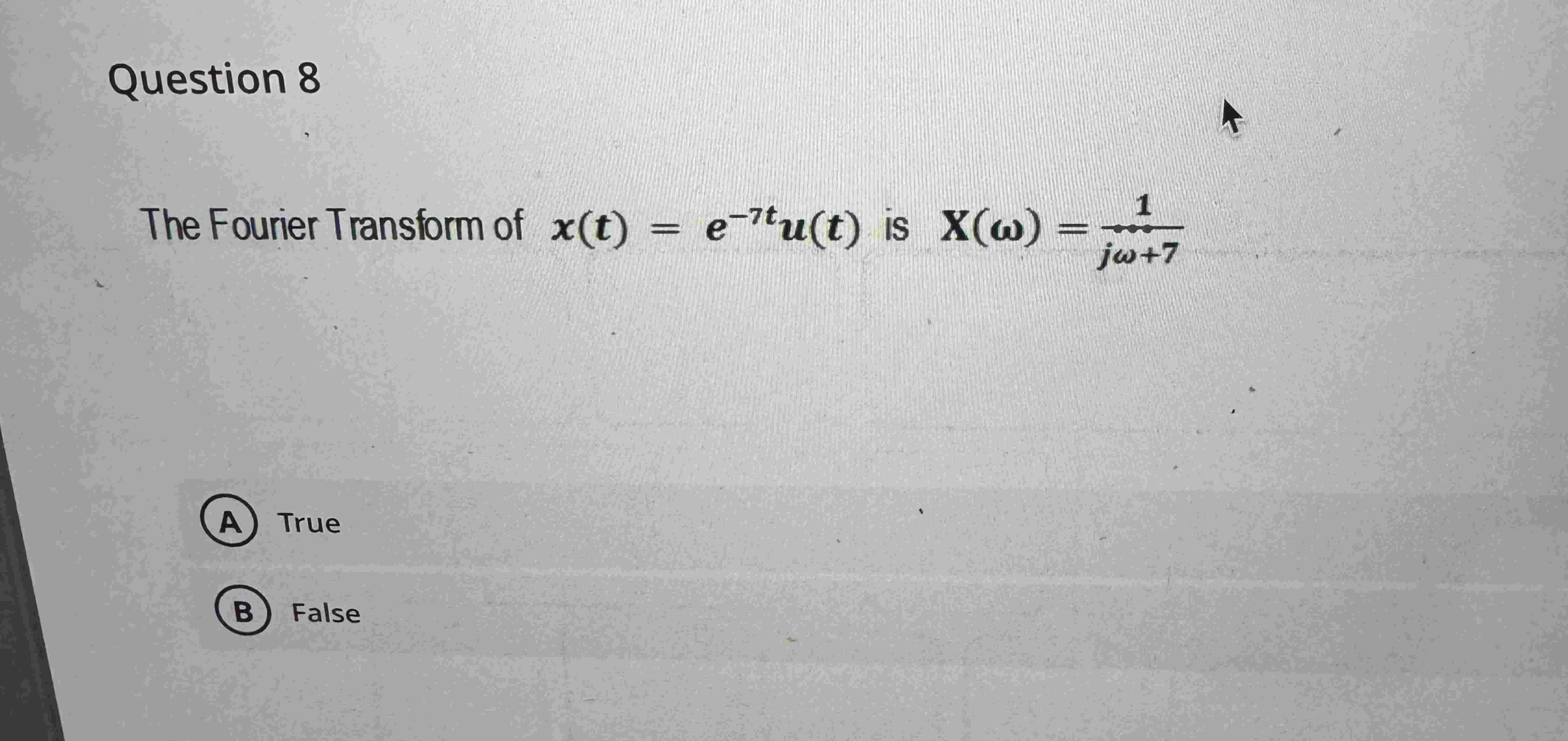 Question 8The Fourier Transform | Chegg.com