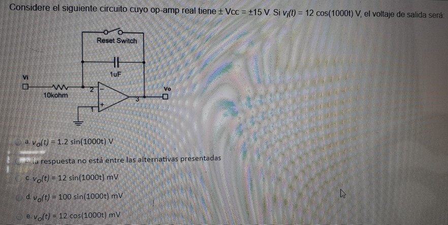 Solved considering that the op-amp real have +-Vcc=+-15V. if | Chegg.com