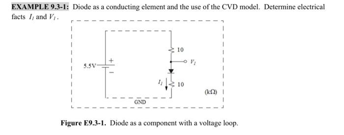 Solved EXAMPLE 9.3-1: Diode as a conducting element and the | Chegg.com