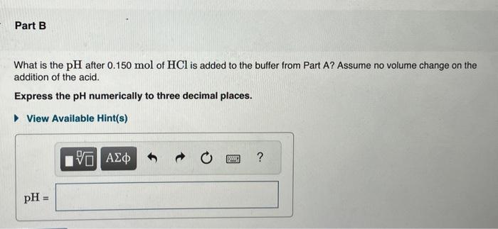 Solved What is the pH of a buffer prepared by adding 0.607 | Chegg.com