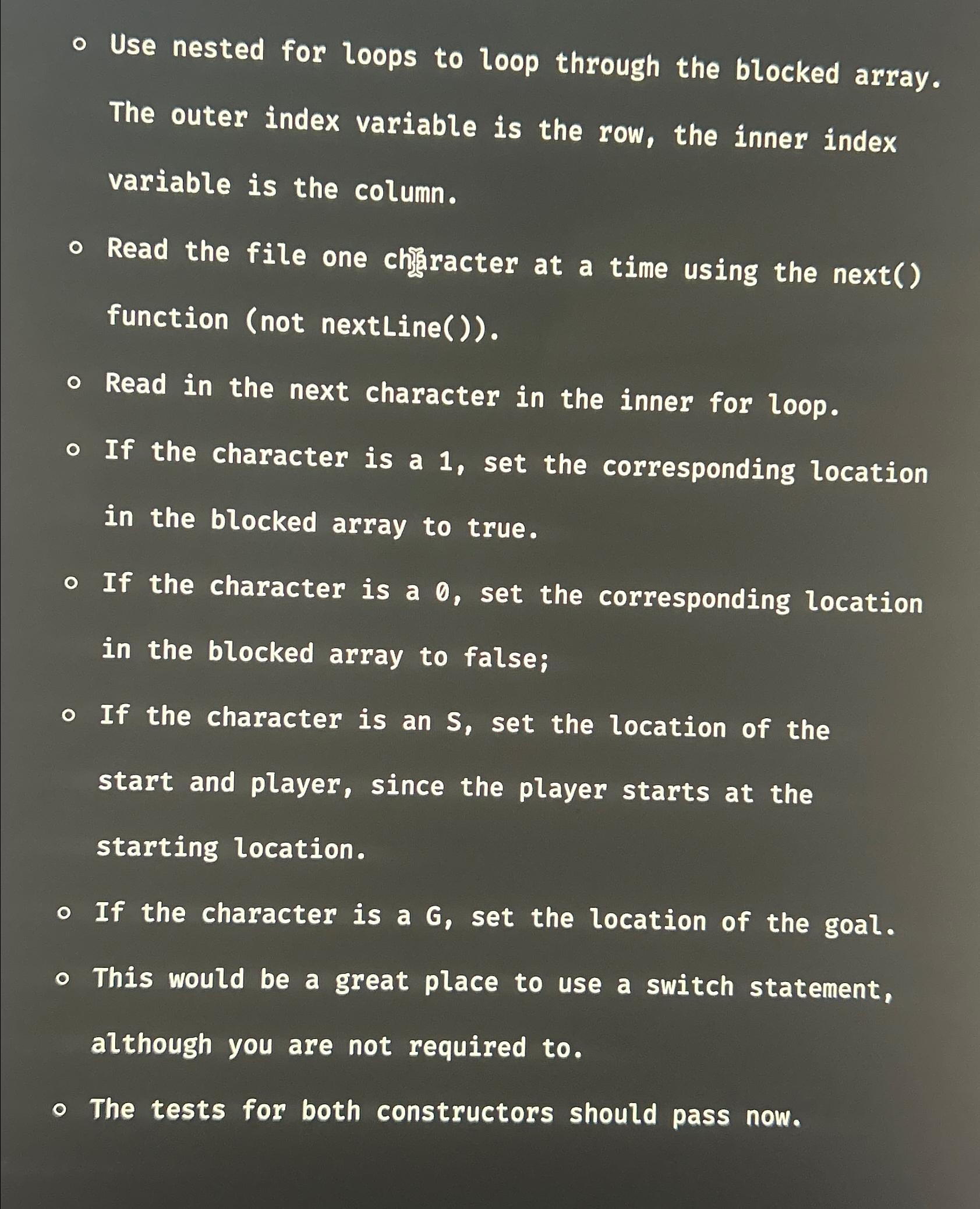 Solved Use nested for loops to loop through the blocked | Chegg.com