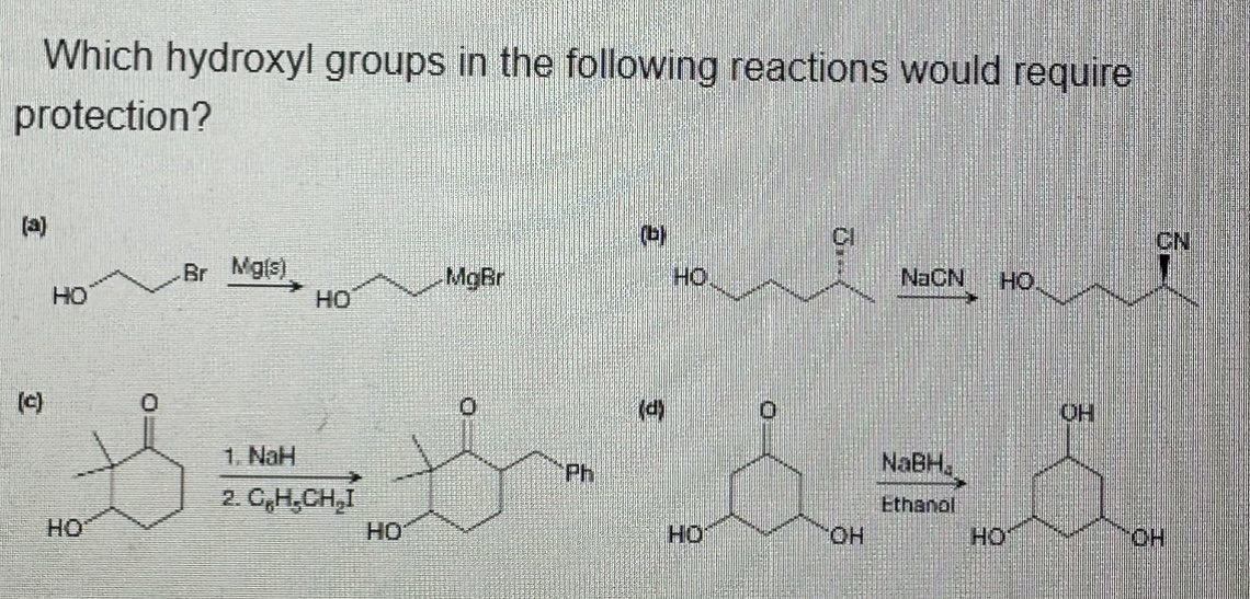 Which hydroxyl groups in the following reactions | Chegg.com