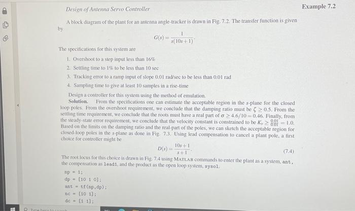 Solved 7 8 Design A Discrete Compensation For The Antenna