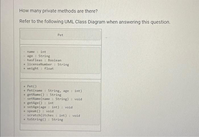 Solved How Many Private Methods Are There Refer To The