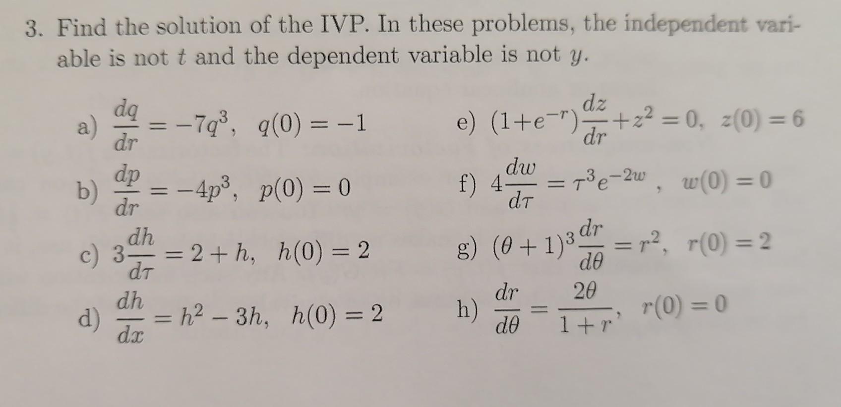 Solved 3. Find the solution of the IVP. In these problems, | Chegg.com