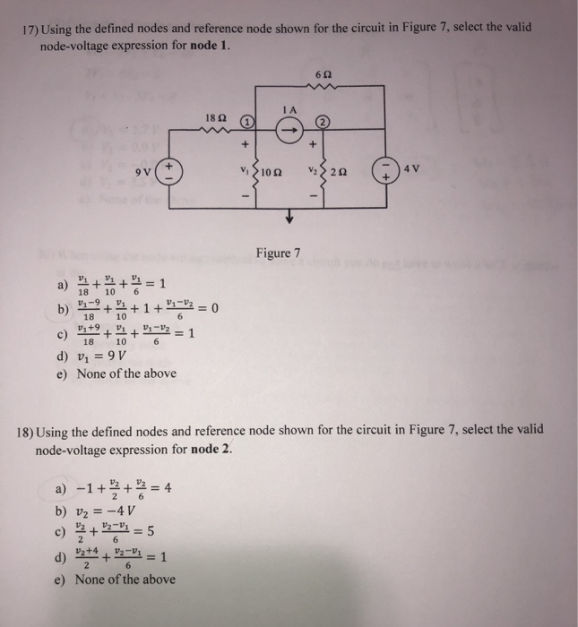 Solved 17) Using the defined nodes and reference node shown | Chegg.com
