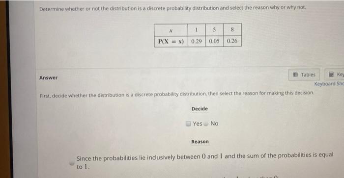 Solved Determine whether or not the distribution is a | Chegg.com