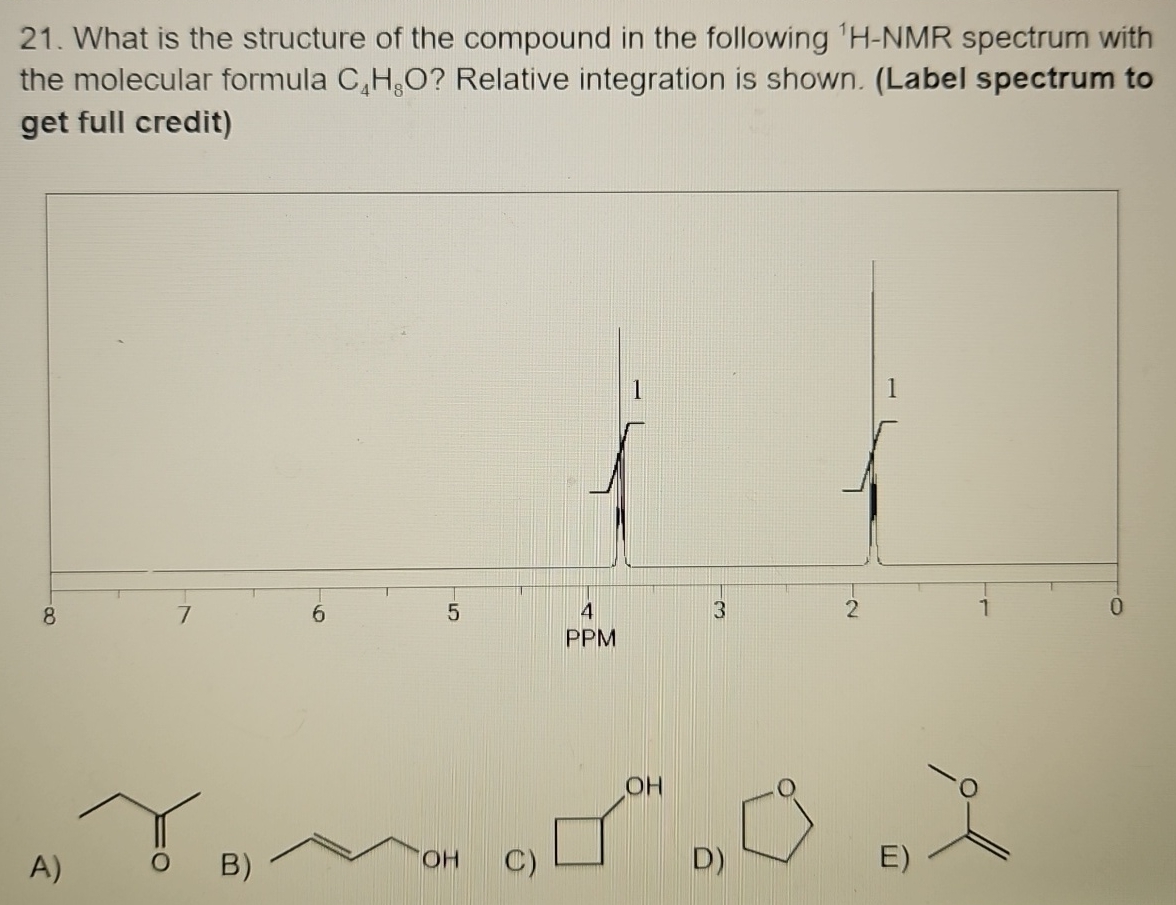 Solved What is the structure of the compound in the | Chegg.com