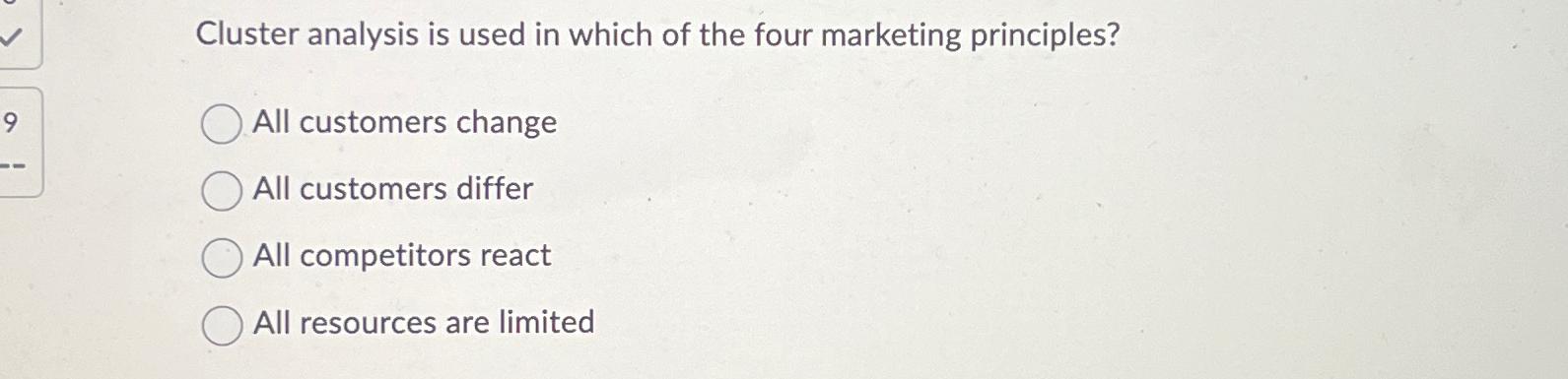 Solved Cluster analysis is used in which of the four | Chegg.com