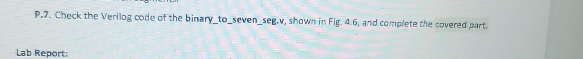 Solved P.7. Check the Verilog code of the | Chegg.com