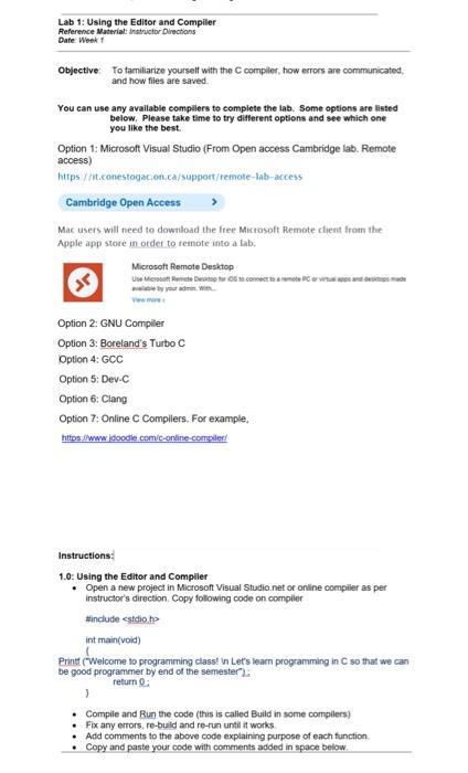 Solved You Can Use Any Available Compilers To Complete The 