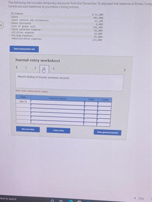 Solved The following list includes temporary accounts from | Chegg.com
