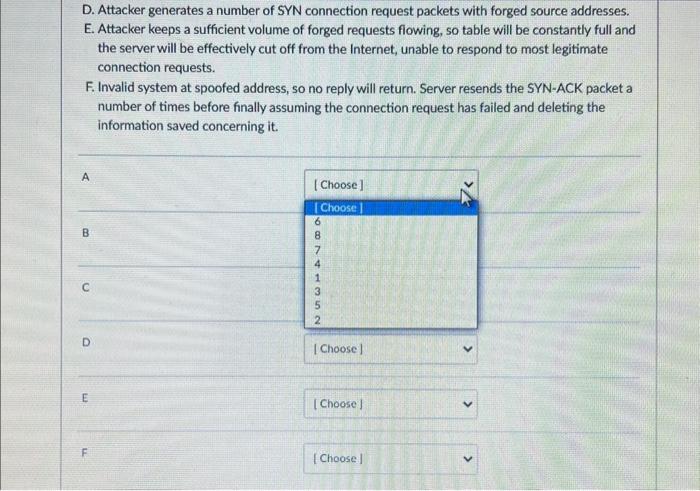Solved Consider the steps for a SYN Spoofing attack between | Chegg.com
