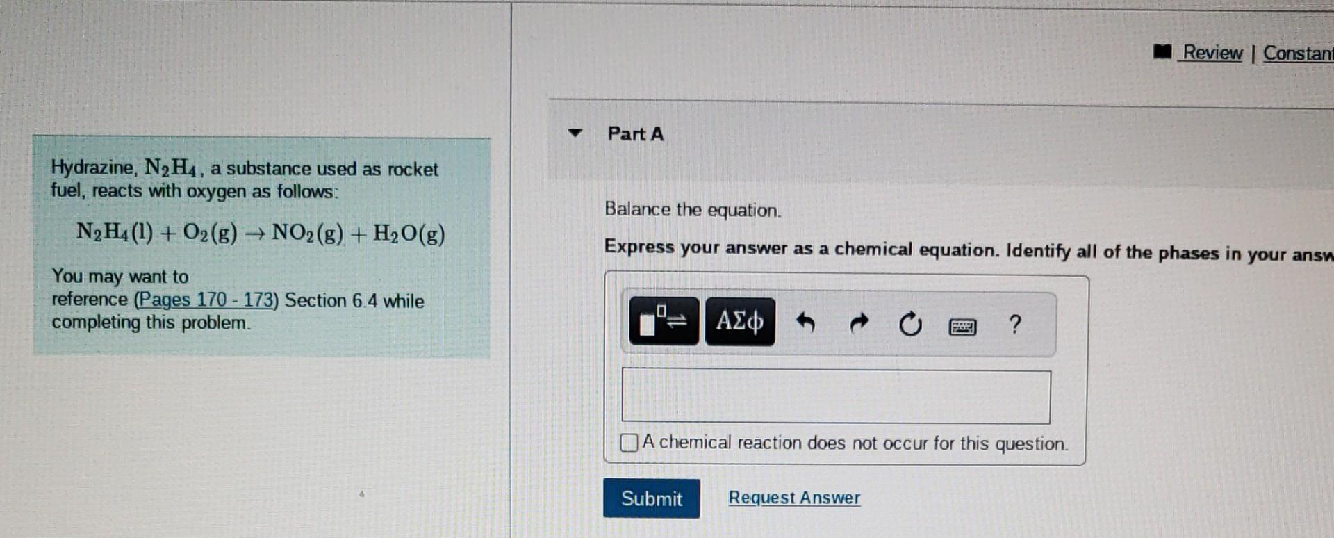 Solved Hydrazine, N2H4, a substance used as rocket fuel, | Chegg.com