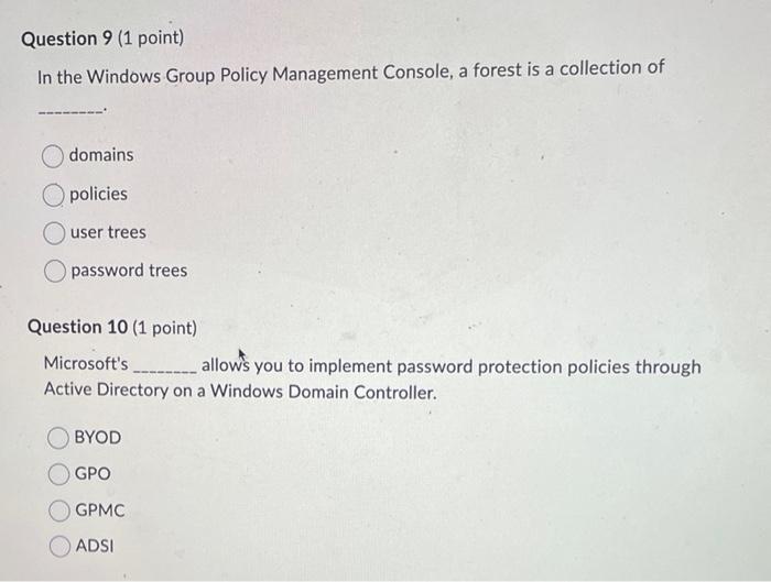 Solved In the Windows Group Policy Management Console, a | Chegg.com