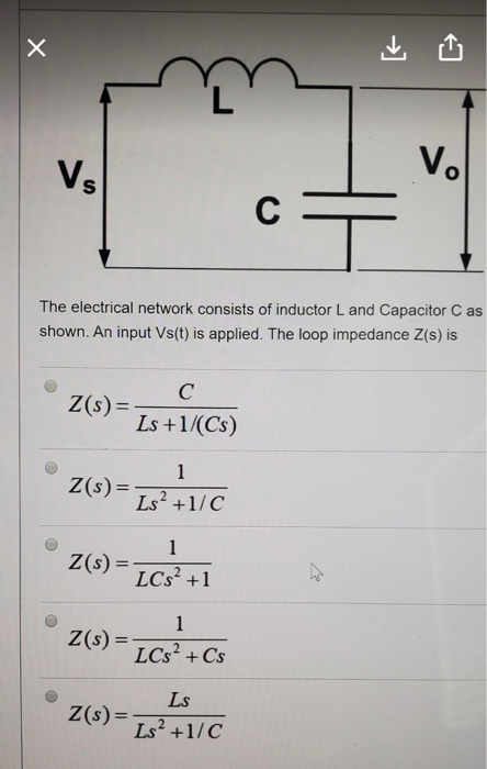 Solved The electrical network consists of inductor L and | Chegg.com