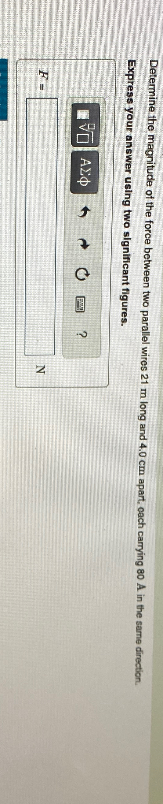 Solved Determine the magnitude of the force between two | Chegg.com