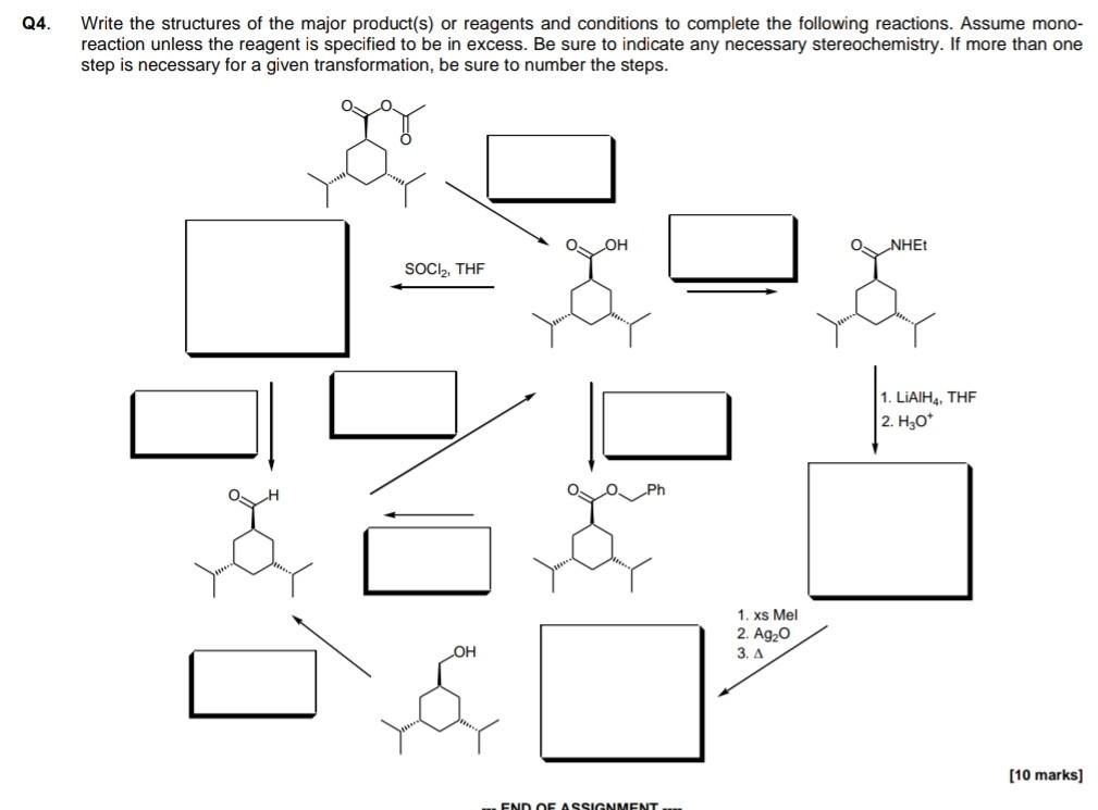 Solved Write the structures of the major product(s) or | Chegg.com