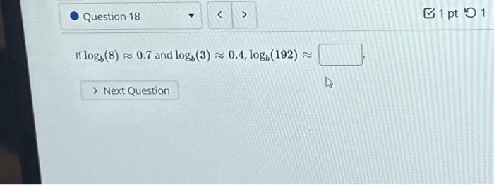 Solved logb(8)≈0.7 | Chegg.com
