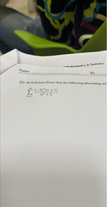 b) (5 points) Determine whether the sequence | Chegg.com